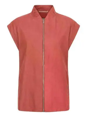 Peserico Zip-up High-neck Waistcoat - Red