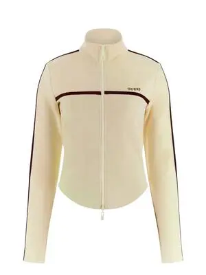 Guess Jasmine Side-stripe Zip-up Sweatshirt - Neutrals