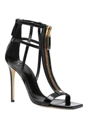Elisabetta Franchi Zip-detail Cage Sandals - Black