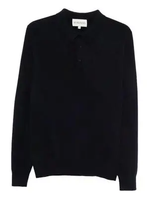 Eric Bompard Long-sleeve Cashmere Polo Shirt - Blue