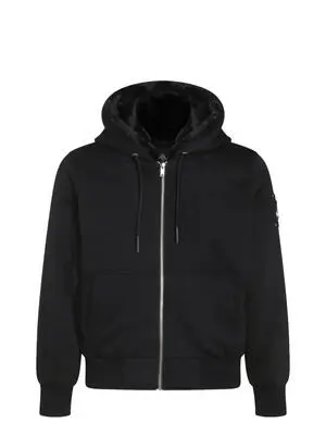 Moose Knuckles Bunny Logo-plaque Zip-up Hoodie - Black