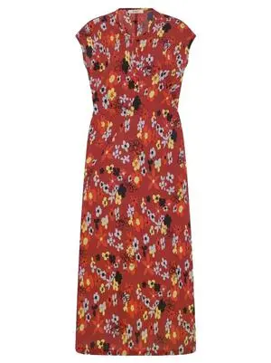 6397 Floral Print Midi Dress - Red