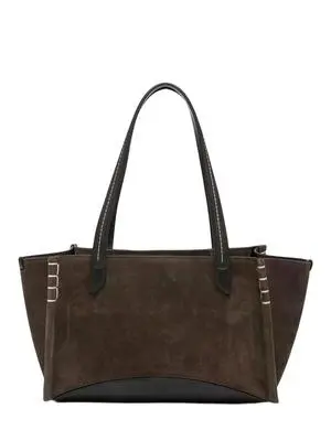 JW Anderson Contrast Stitch Suede Tote Bag - Brown