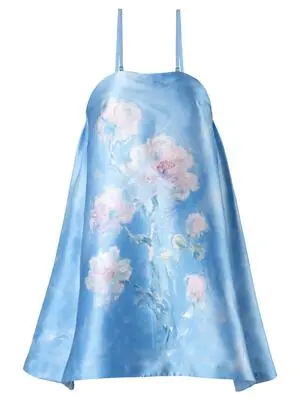 LA FUORI Azure Blossom Mini Dress - Blue