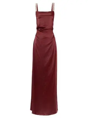 LA FUORI Silk Maxi Dress - Red