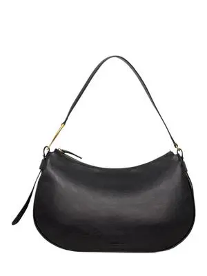 TWINSET Logo-debossed Hardware-detail Leather Shoulder Bag - Black