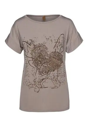 CONQUISTA Printed Micromodal Tee - Grey