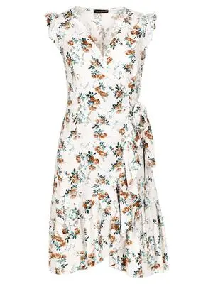 CONQUISTA Ecru Floral Wrap Dress - Beige