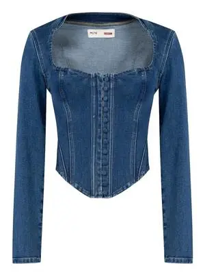 PCFG Corset Denim Top - Blue