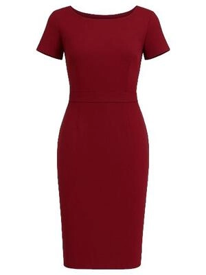 CONQUISTA Burgundy Fitted Dress - Red