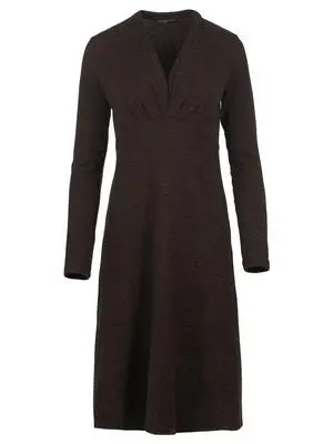 CONQUISTA Melange Long Sleeve Empire Line Jersey Dress - Brown