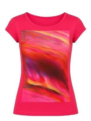CONQUISTA Print & Solid Colour Top - Red