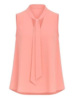 CONQUISTA Sleeveless Tie Detail Top - Orange