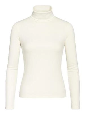 CONQUISTA Ecru Jersey Turtleneck Top - Beige