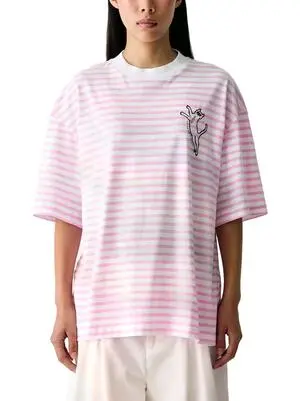 Iceberg Striped Embroidered T-shirt - Pink