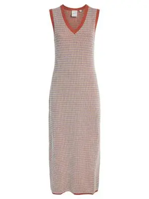 Varley Cotton Knitted Maxi Dress With V-neckline - Beige