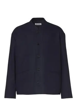 JIL SANDER Wool Overshirt - Blue