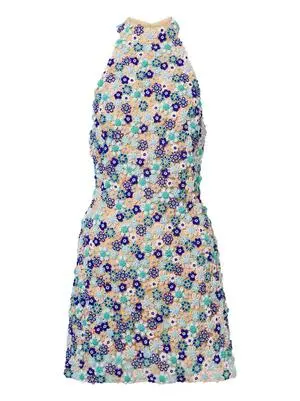 LA FUORI Arbor Beaded Open-back Minidress - Multicoloured