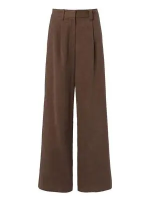 Brunello Cucinelli Monili Cotton Wide-leg Pants - Brown