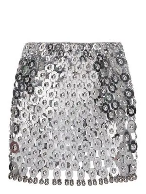 Rabanne Chainmail Embellished Miniskirt - Silver