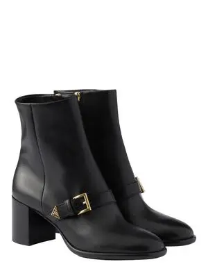 Prada Leather Booties - Black