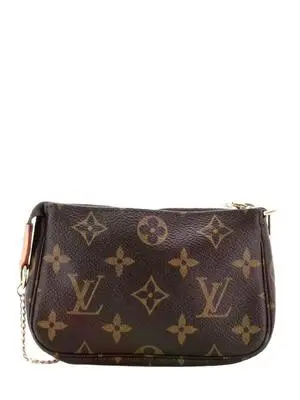 LOUIS VUITTON Monogram Canvas Pochette Accessoires Clutch Bag - Brown