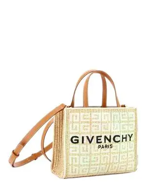 Givenchy G-tote 4g Raffia Mini Satchel - Neutrals
