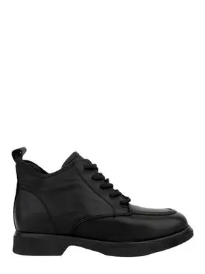 LINDA BAUMANN Lace-up Side-zip Ankle Boots - Black