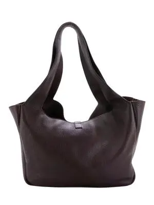 Saint Laurent Bea Leather Tote Bag - Brown
