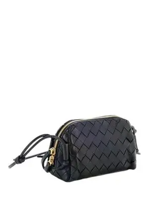 Bottega Veneta Concert Pouch Intrecciato Nappa Mini Crossbody Bag - Black