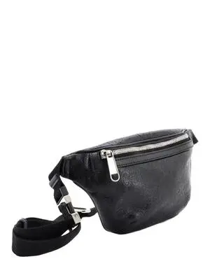 Gucci Gg Embossed Perforated Leather Small Belt Bag - Black