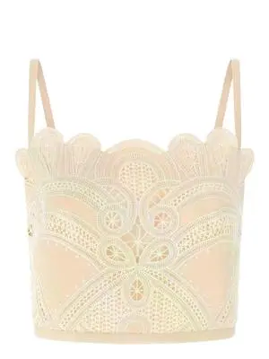 Elie Saab Macramé Scalloped Bralette - Neutrals