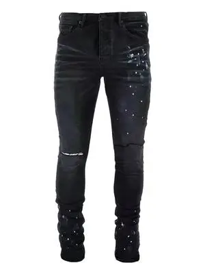 PURPLE BRAND P001 Paint-splatter Distressed Jeans - Black