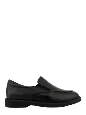 LINDA BAUMANN Grainy Leather Loafers - Black