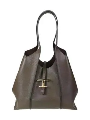 TOD'S T Timeless Logo-detail Handbag - Brown
