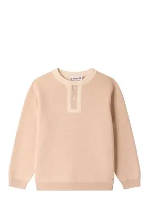 Bonpoint Cotton-blend Henley Sweater - Beige