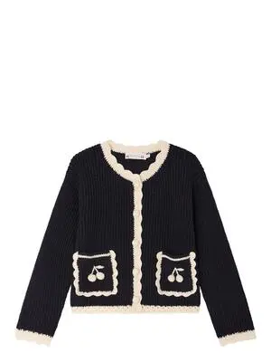 Bonpoint Wool-cotton Maryls Cardigan - Navy