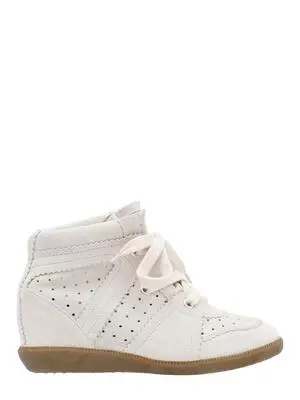 Isabel Marant Étoile Isabel Marant Bobby Suede Calfskin Wedge Sneakers Chalk