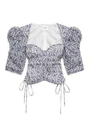 ETOILE Galaor Cropped Blouse - Ecru