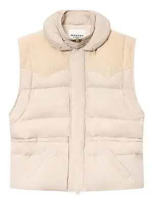 ETOILE Olfa Quilted Vest With Hood - Ecru