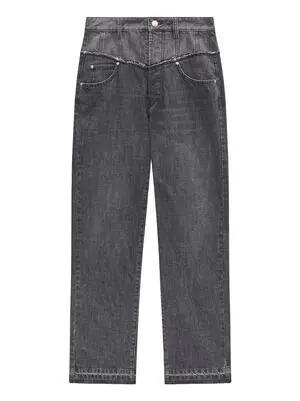 Isabel Marant Étoile Noemie Faded Bicolor Denim Trousers - Black