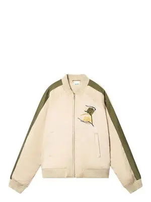 Isabel Marant Étoile Satin Teddy Jacket With Embroidery - Champagne