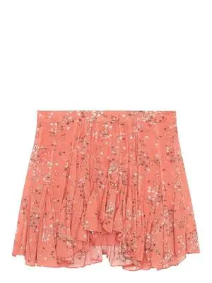 Isabel Marant Étoile Isabel Marant Anaël Printed Cotton Voile Skirt Shell Pink