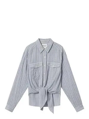 ETOILE Striped Cotton Voile Shirt - Blue