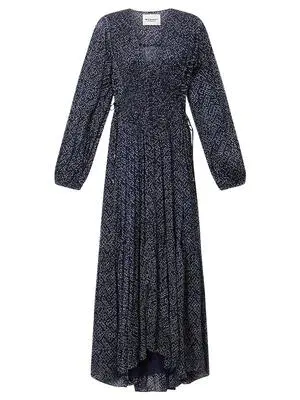 ETOILE Briane Long Sleeve Printed Maxi Dress - Midnight