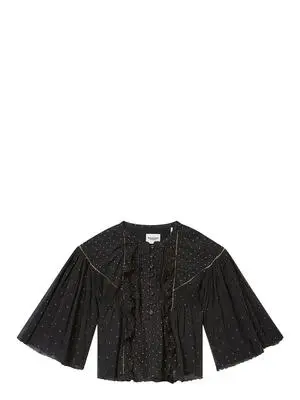 ETOILE Veena Polka Dot Top - Black