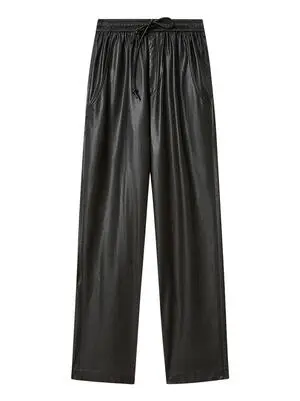 ETOILE Nereane Wide-leg Faux Leather Pants - Black