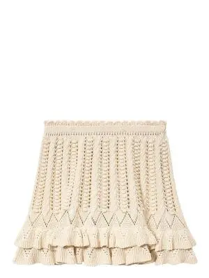 ETOILE Nelle Short Frilly Cotton Knit Skirt - Ecru