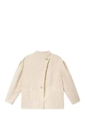 ETOILE Uadie Short Textured Double-faced Cotton Coat - Ecru