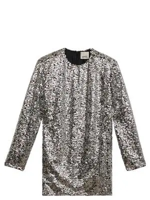 Isabel Marant Étoile Heliane Sequined Mini Dress - Silver